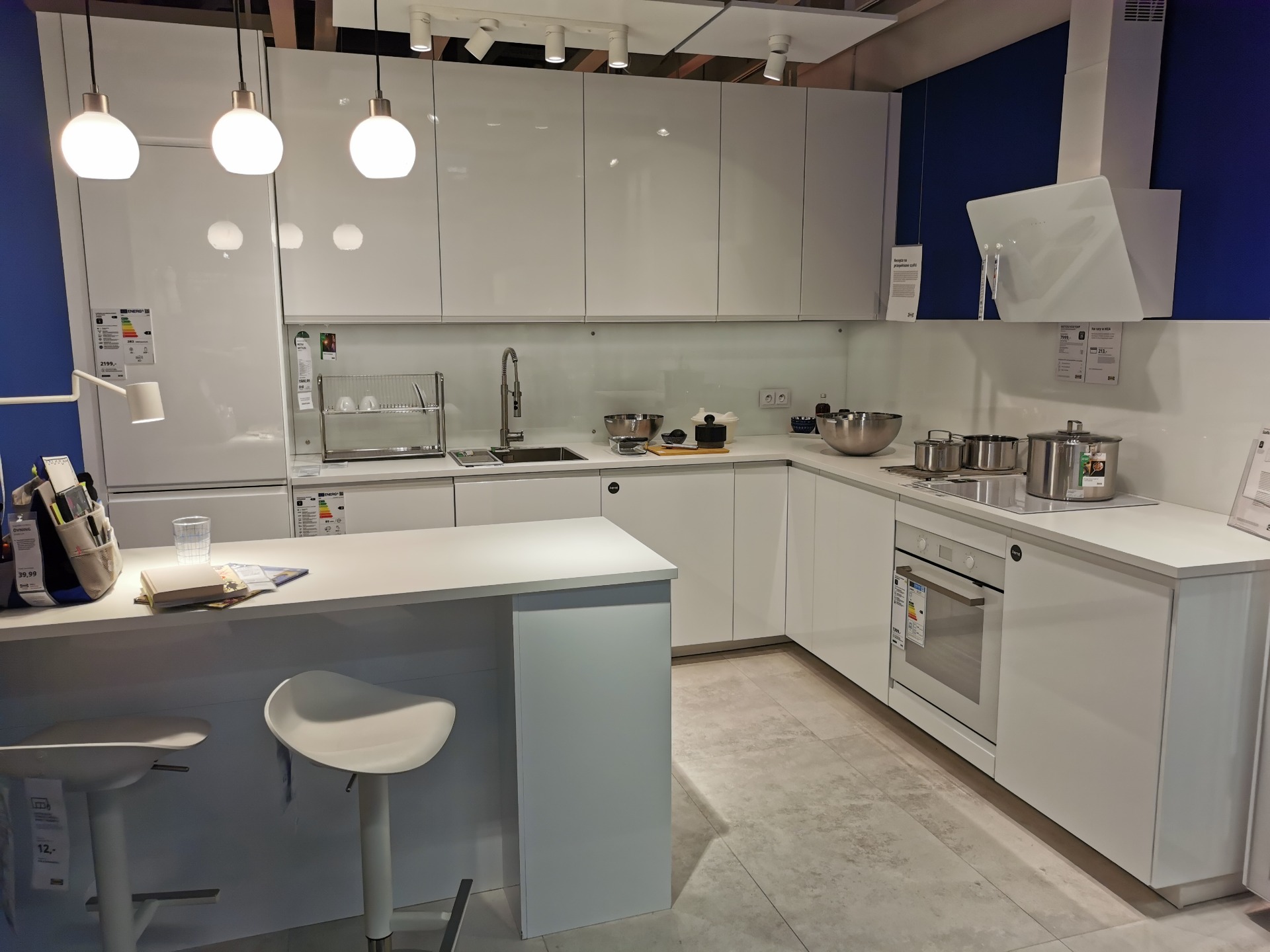 A Modern Marvel: The VOXTORP High-Gloss White Kitchen from IKEA