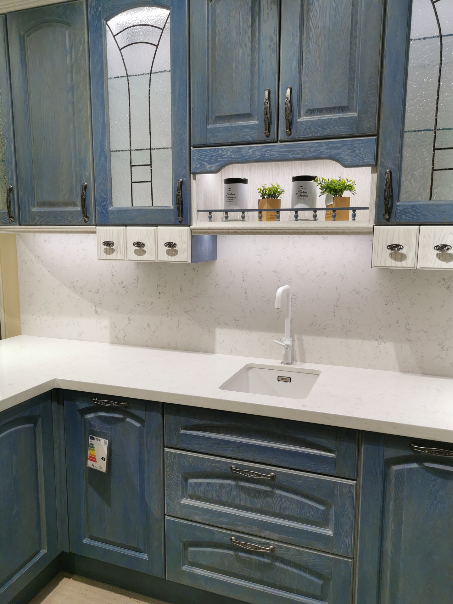 Rustic and Refreshing: A Blue Kitchen with Personality