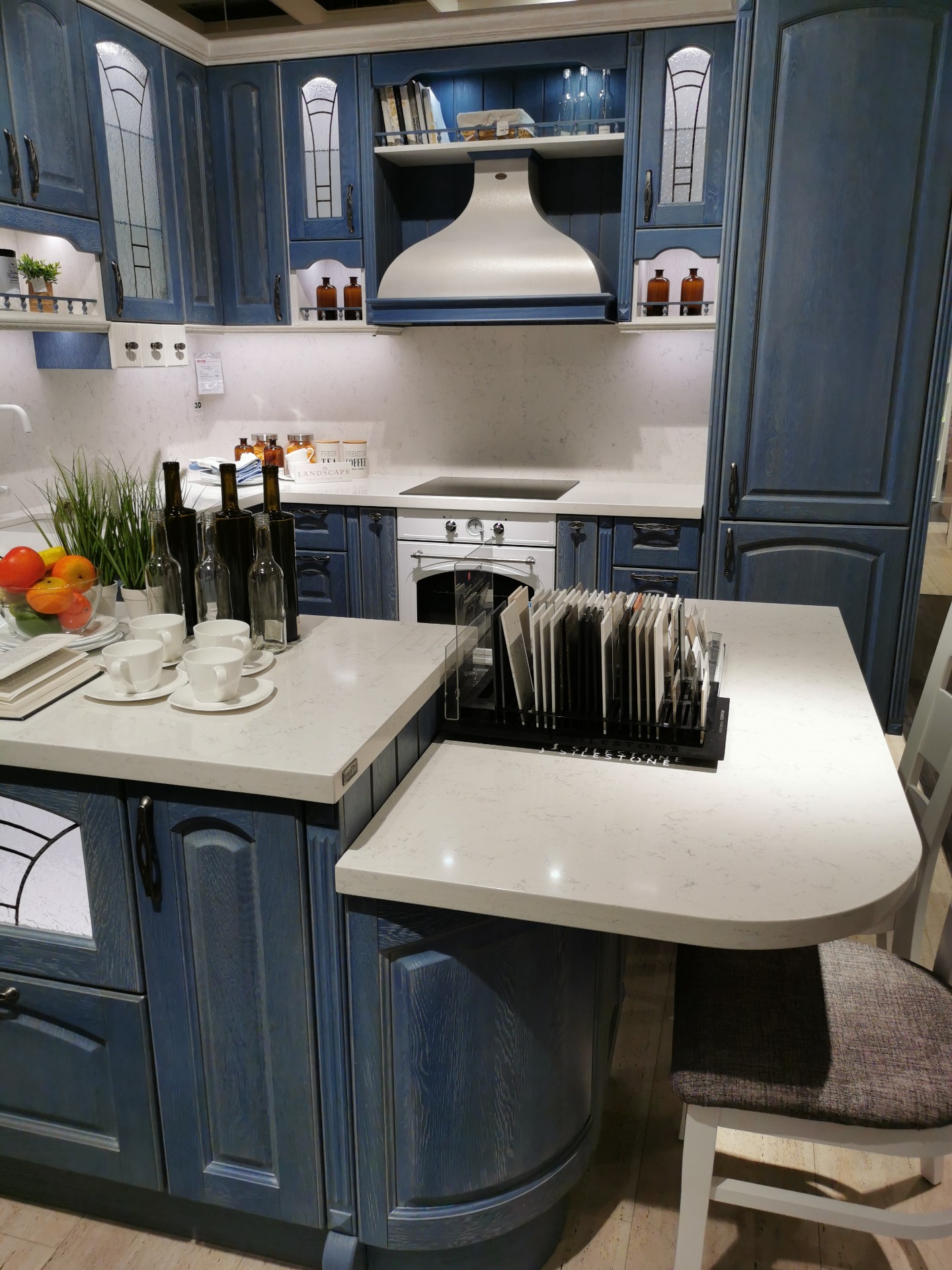 Rustic and Refreshing: A Blue Kitchen with Personality