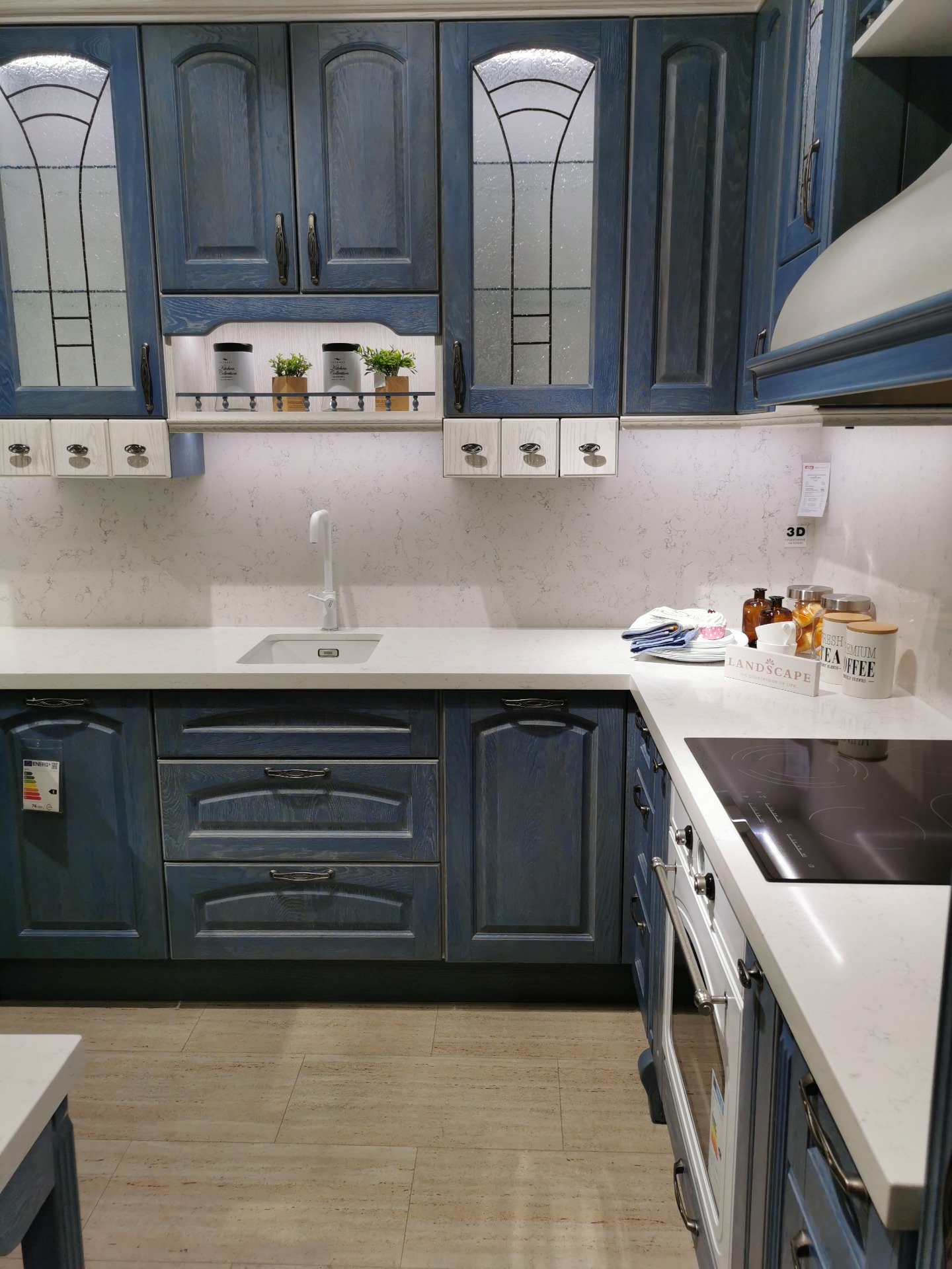 Rustic and Refreshing: A Blue Kitchen with Personality