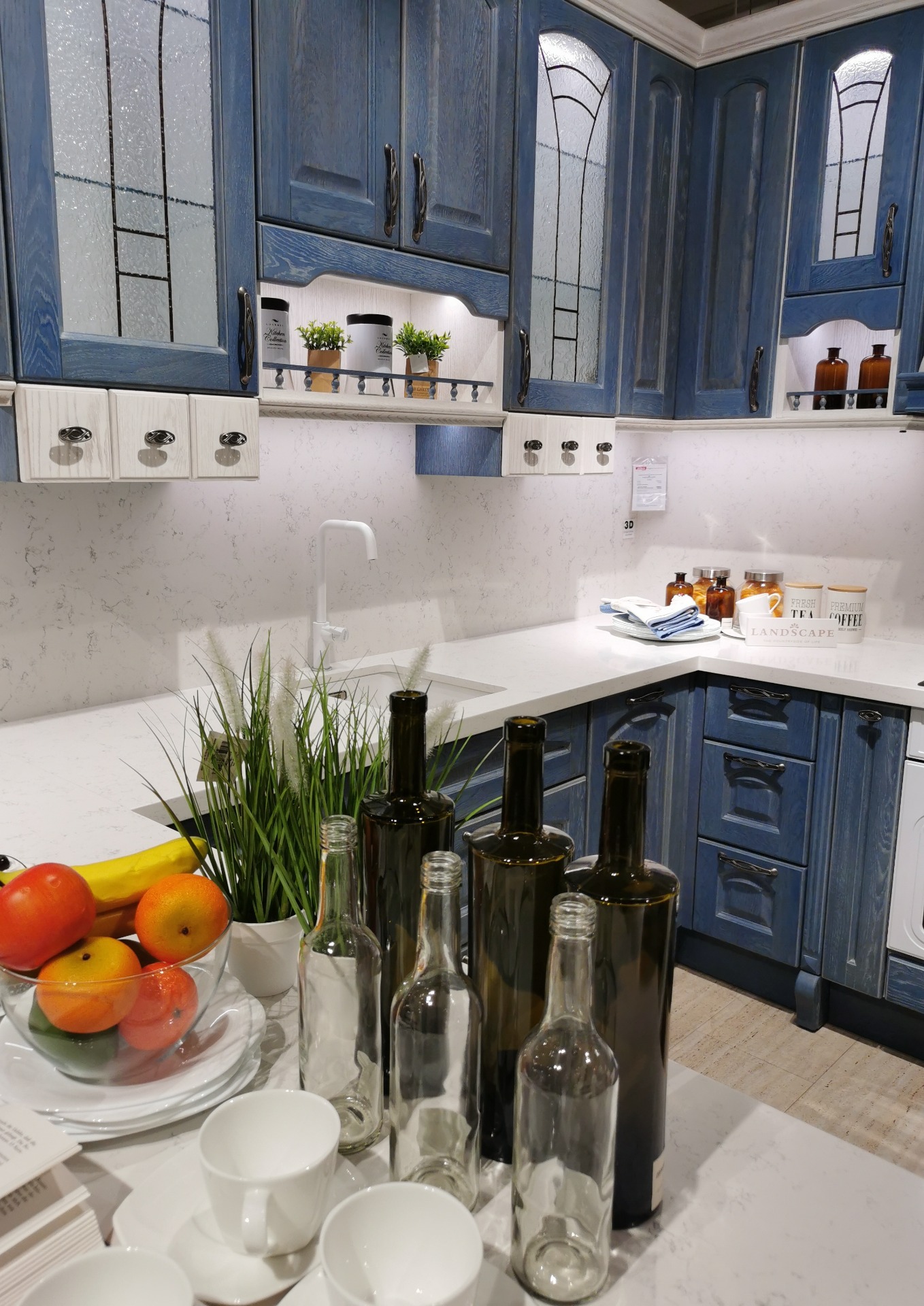 Rustic and Refreshing: A Blue Kitchen with Personality