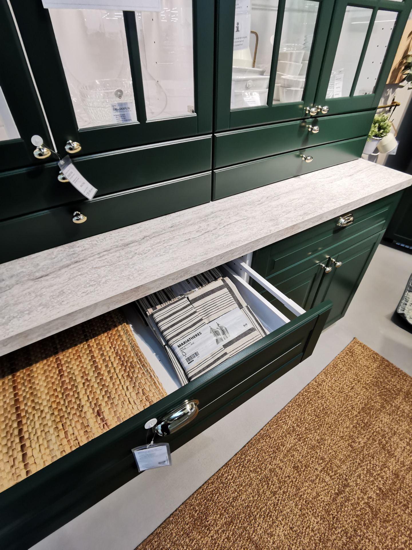 Get a Stylish Kitchen Island with Green Bodbyn IKEA