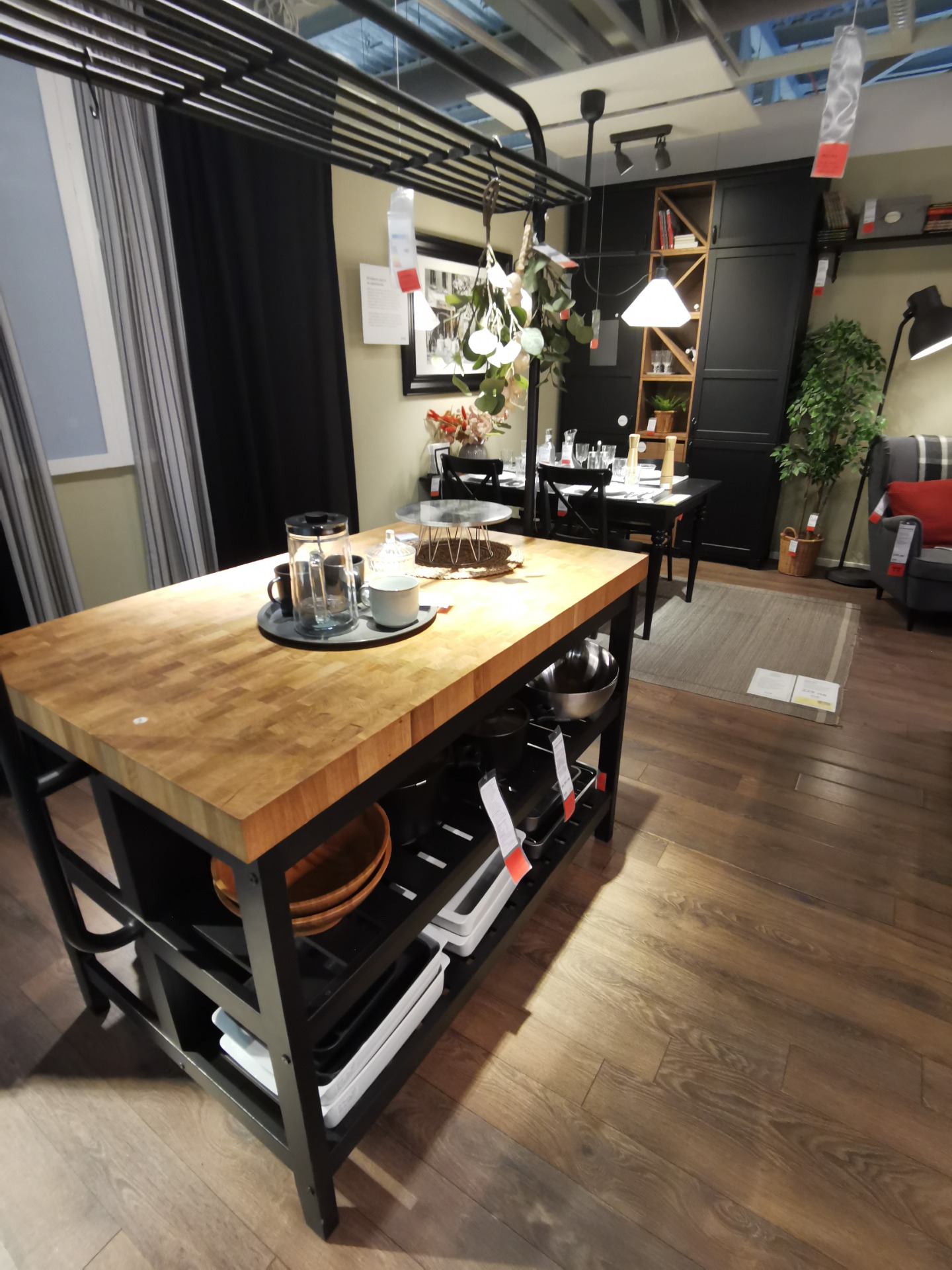 Functional and Stylish: The Vadholma Kitchen Island with Rack from IKEA
