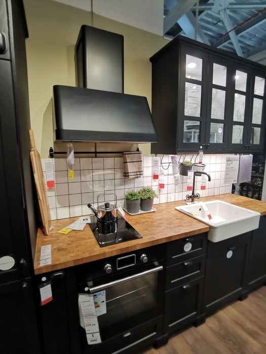 IKEA LERHYTTAN Black Stained Cabinets: A Stylish Kitchen Upgrade