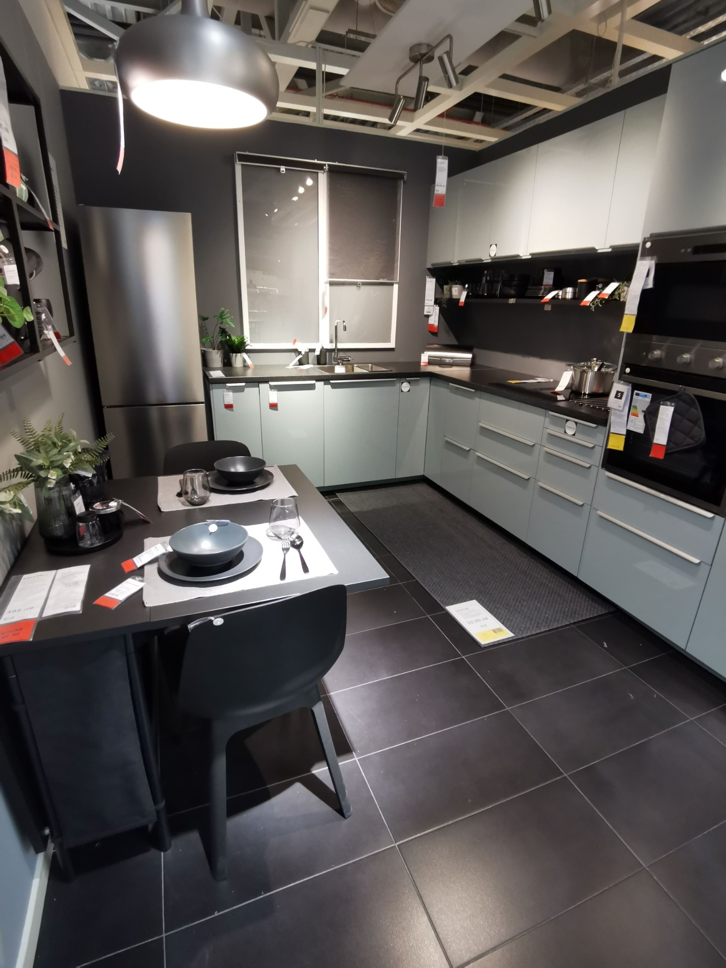 The KALLARP High-Gloss Light Grey-Blue Kitchen: A Contemporary and Chic ...