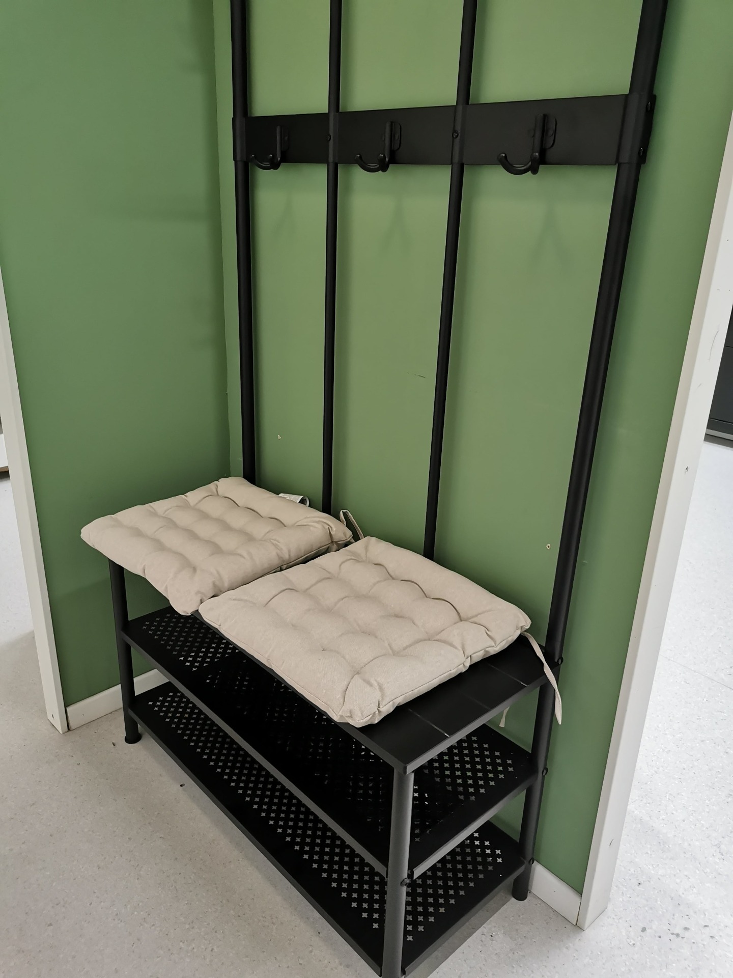 PINNIG Coat rack with shoe storage bench from IKEA