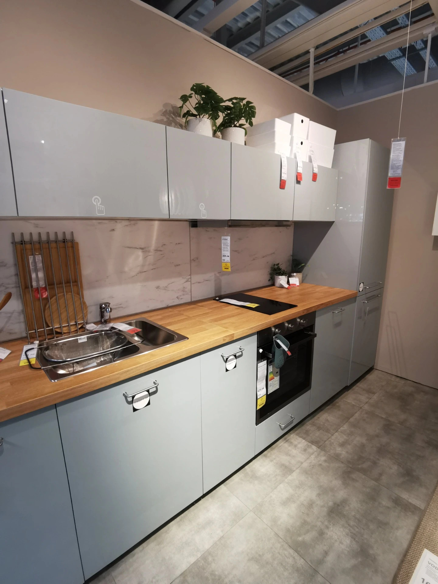 IKEA KALLARP High-gloss light grey-blue kitchen from IKEA