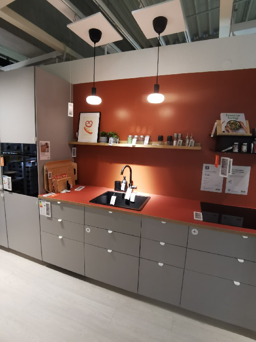 IKEA HAVSTORP Kitchen with EKBACKEN Terracotta Worktop – Modern and ...